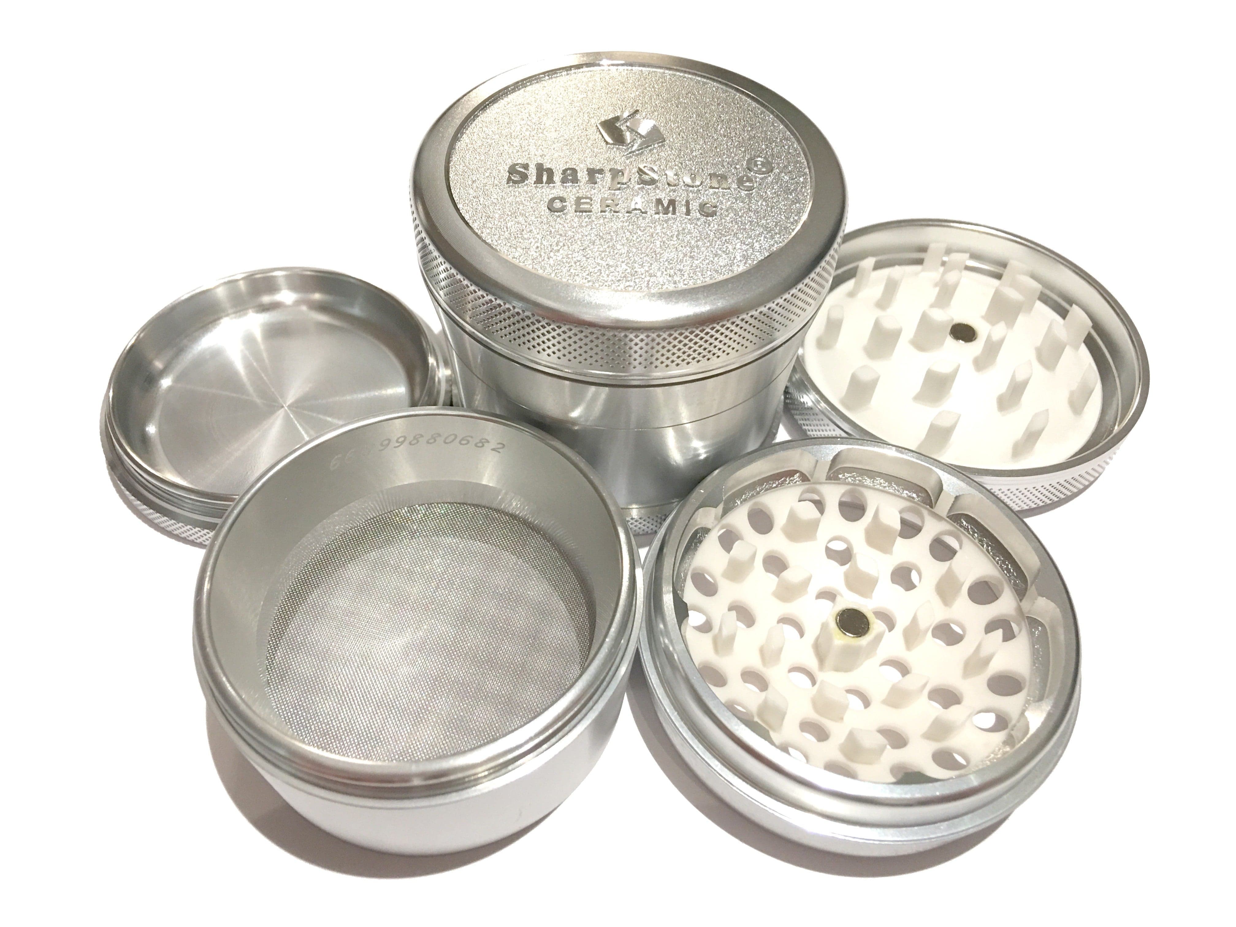 SharpStone Ceramic (2.5" Inch) Hard Top Shredder - 4pc, Large, Silver ...